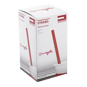 AmerCare 9 Inch Giant Red Unwrapped Straws, Case of 7200