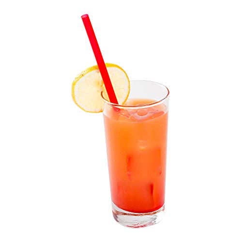 AmerCare 9 Inch Giant Red Unwrapped Straws, Case of 7200