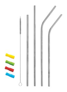 hitt brands silver stainless steel straws