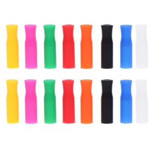 luxshiny 50pcs tumbler straw stainless steel straws colorful straws silicone drinking straws straw tips cover reusable straws cover silicone straw tips straws covers straws tips straw cap