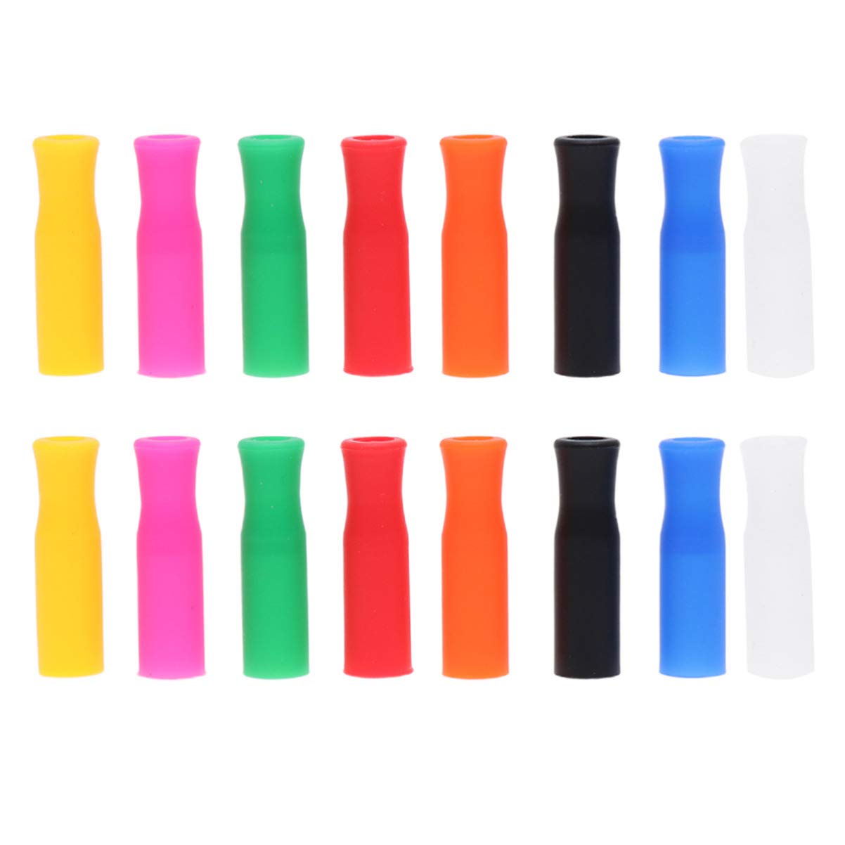 Luxshiny 50pcs Tumbler Straw Stainless Steel Straws Colorful Straws Silicone Drinking Straws Straw Tips Cover Reusable Straws Cover Silicone Straw Tips Straws Covers Straws Tips Straw Cap