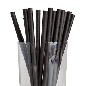 5,000 black paper straws length 7.67" diameter 6mm disposable drinking biodegradable dye free bulk straw | canada brown (black)