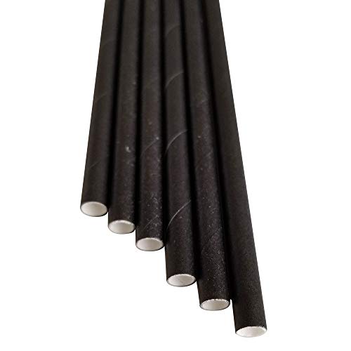 5,000 Black Paper Straws Length 7.67" Diameter 6mm Disposable Drinking Biodegradable Dye Free Bulk Straw | Canada Brown (Black)