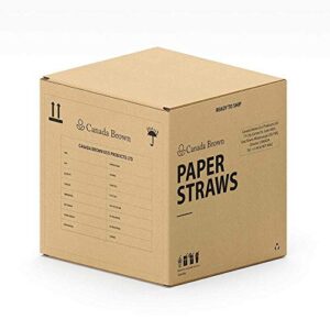 5,000 Black Paper Straws Length 7.67" Diameter 6mm Disposable Drinking Biodegradable Dye Free Bulk Straw | Canada Brown (Black)