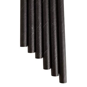 5,000 Black Paper Straws Length 7.67" Diameter 6mm Disposable Drinking Biodegradable Dye Free Bulk Straw | Canada Brown (Black)