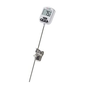 taylor programmable digital candy and deep fry thermometer with green light alert display and adjustable pan clip