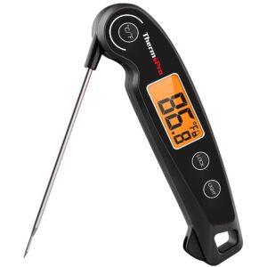 thermopro tp605 instant read digital meat thermometer for cooking, waterproof food with backlight & calibration, probe cooking kitchen, outdoor grilling and bbq