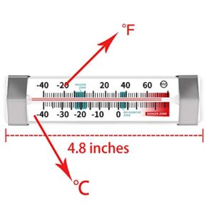 Fridge Refrigerator Freezer Analog Thermometer (2pack)