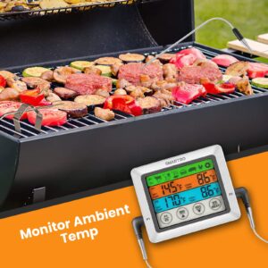 SMARTRO ST54 Dual Probe Digital Meat Thermometer for Cooking Food Kitchen Oven BBQ Grill with Timer Mode and Commercial-Grade Probes