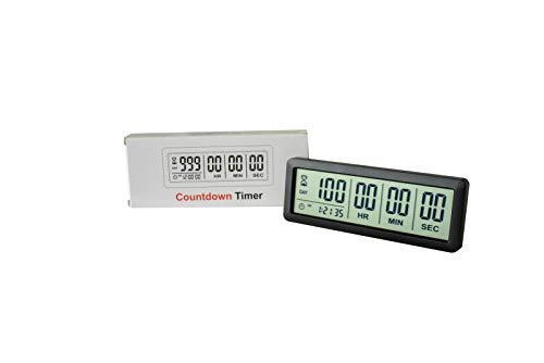 Digital 999 Days Countdown Timer Display time for Retirement Vacation Exam Wedding lab Kitchen Project Meeting(2C Batteries Included)/Black