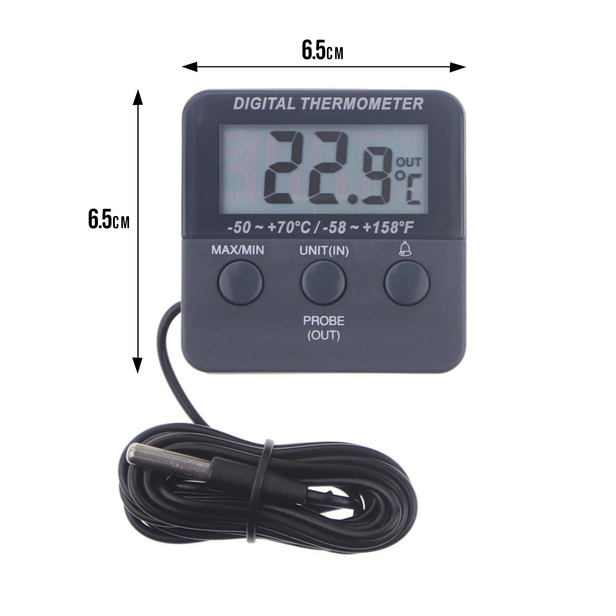 Digital Fridge Freezer Thermometer with Fridge Freezer Temperature Alarm and Max Min Function - Refrigerator Thermometer for Fridge and Freezer Alarm Alert When Temperatures Drop