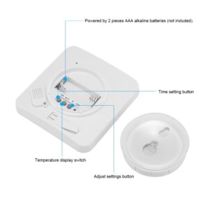 AOZBZ Shower Wall Clock, Digital Kitchen Timer with Alarm, Waterproof Touch Screen Timer, Temperature Humidity Display with Suction Cup Hanging Hole (White)