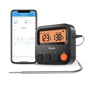 govee bluetooth meat thermometer, 230ft range wireless grill thermometer remote monitor with temperature probe digital grilling thermometer with smart alerts for smoker cooking bbq kitchen oven