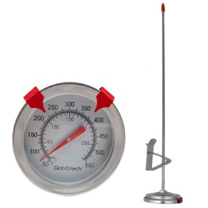 meat candy deep fry thermometer - 2" dial thermometer 12" long stainless steel stem cooking thermometer for grill, turkey, bbq