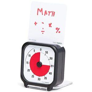 time timer 3 inch visual timer — 60 minute kids desk countdown clock with dry erase activity card and desktop app access — for kids classroom, homeschool study tool, task reminder, home and kitchen