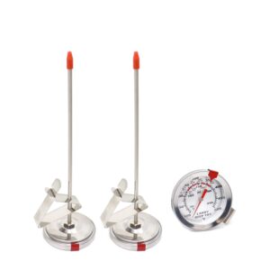 Candy Thermometer Deep Fryer Oil Thermometer (2 Pack with Clip & 8“ Probe - Best Cooking Thermometer for Cooking Tall pots,Candle Making, Candy Making,Deep Frying