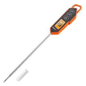 thermopro tp01h digital meat thermometer with long probe, food thermometer for cooking, candy, smoker, oil, grilling and bbq, instant read thermometer with backlit & lock function