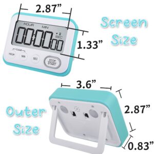 Digital Kitchen Timer with Loud Alarm/Mute ON/Off Switch Classroom Timer for Kids Count Down/Up, Light Blue