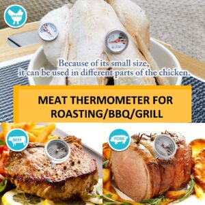 KT THERMO Steak Button Thermometer, Poultry Meat Thermometer, Instant Read Food Stainless Steel Dial Thermometers, Grill Mates Barbecue BBQ Tools, Grilling and Baking Steak Thermometers, Set of 4