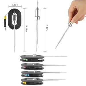 Replacement Probes 4 Packs Improved Stainless Steel Additional Probes Wire for Grill Thermometer by WEINAS