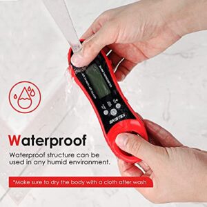 Rechargeable Digital Meat Thermometer, Oven Safe Food Thermometer Dual Probes for Cooking, All Waterproof with Alarm Function&Backlight for Grilling, Smoking, Frying, Baking, Kitchen, Oven