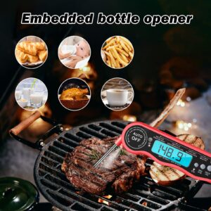 Meat Thermometer Instant Read Digital Kitchen Thermometer BBQ Thermometer with 3s Instant Reading, IPX7 Waterproof and LCD Display