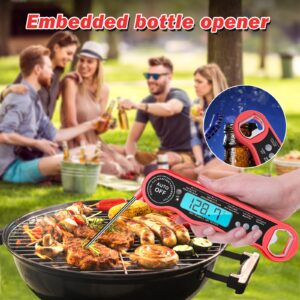 Meat Thermometer Instant Read Digital Kitchen Thermometer BBQ Thermometer with 3s Instant Reading, IPX7 Waterproof and LCD Display