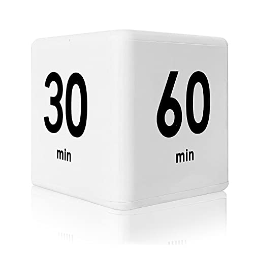 NIANWUDU Cube Timer, Kitchen Timer for Time Management and Countdown Settings 15-20-30-60 Minutes