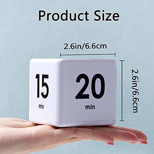 NIANWUDU Cube Timer, Kitchen Timer for Time Management and Countdown Settings 15-20-30-60 Minutes