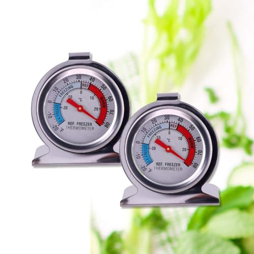 Refrigerator Freezer Large Dial Thermometer Aulufft 6 Pack Classic Series Fridge Freezer Alarm Thermometer Internal Temperature Gauge for Kitchen Refrigerator