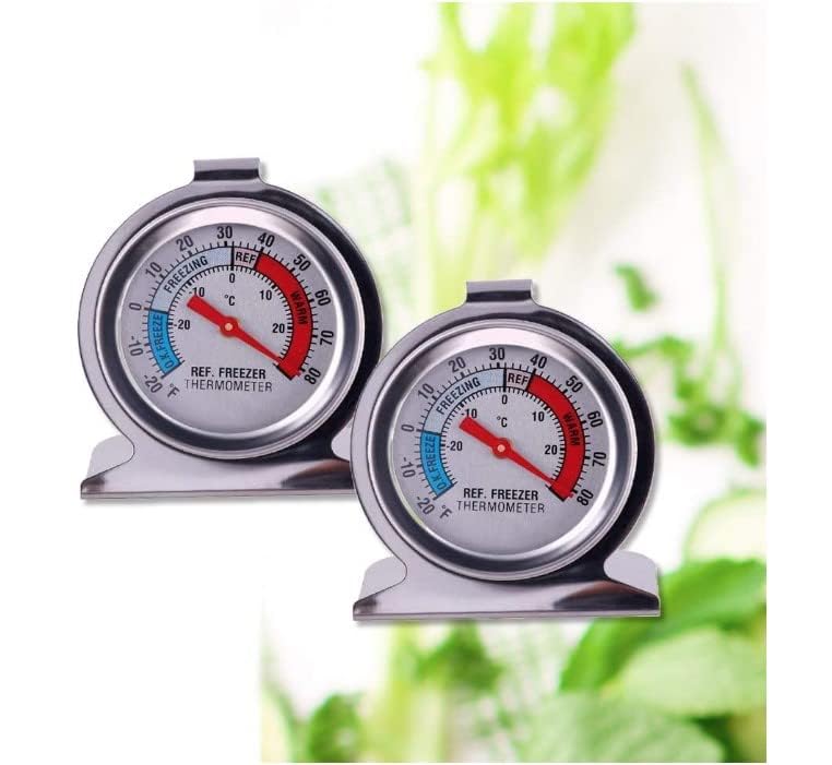 Refrigerator Freezer Large Dial Thermometer Aulufft 6 Pack Classic Series Fridge Freezer Alarm Thermometer Internal Temperature Gauge for Kitchen Refrigerator