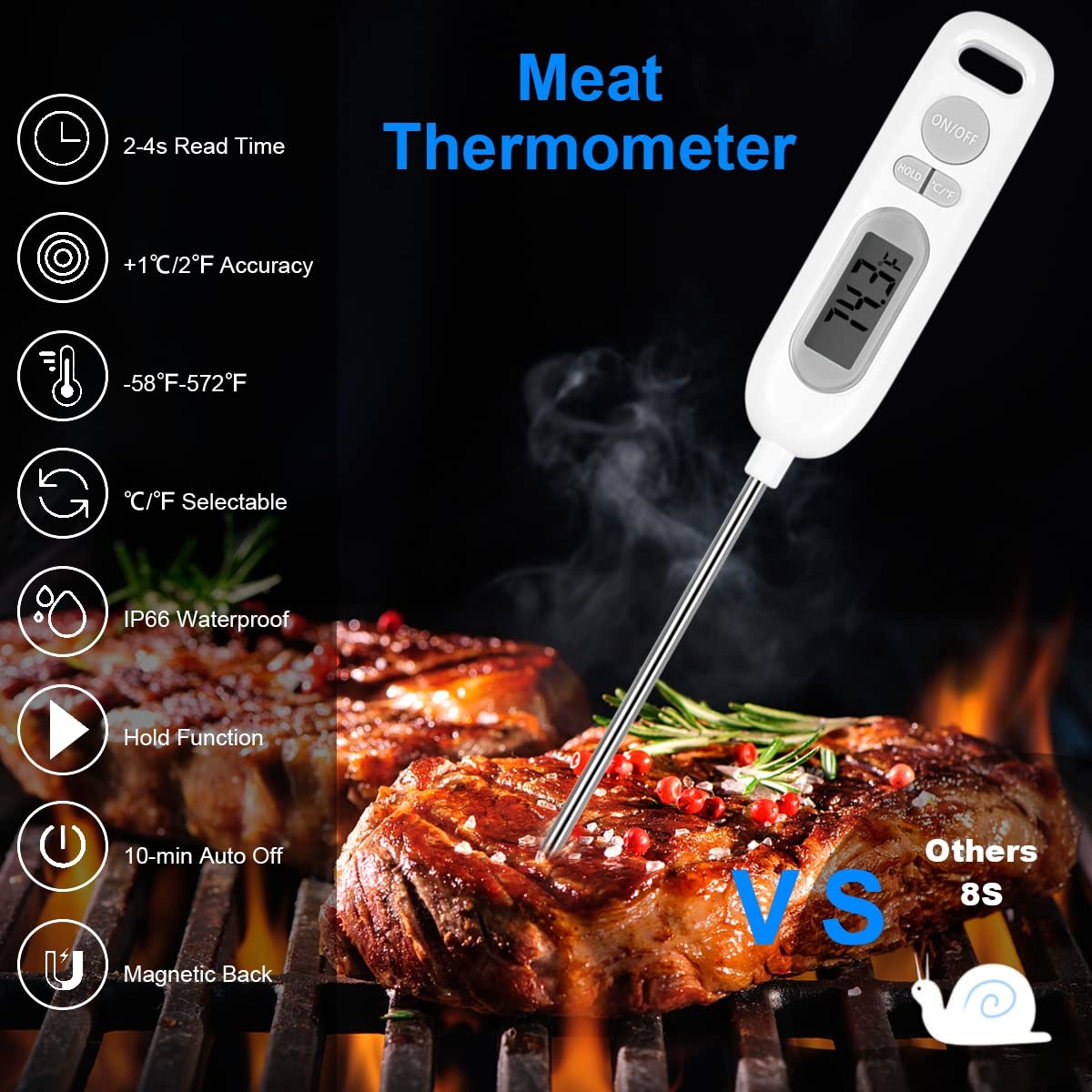 Digital Meat Thermometer Instant Read Thermometer Cooking Thermometer (1)