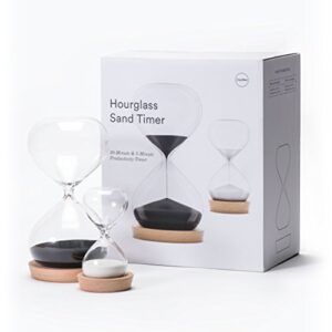 OrgaNice Hourglass Sand Timer - 30 Minute & 5 Minute Timer Set - Improve Productivity & Achieve Goals - Stay Focused & Be More Efficient - Time Management Tool - [Gift-Ready Packaging]