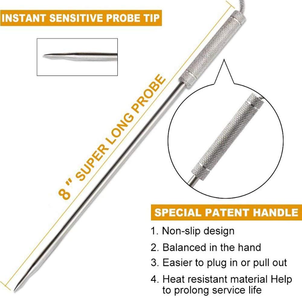 eBasics Meat Thermometer Probe Replacement Temperature Probe Compatible with Thermopro TP20, TP17, TP16, TP10,TP09, TP08, TP-08S, TP-07, TP06S, TP04, TP25, TP27, TP28, TP829, TP930