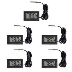 hiletgo 5pcs digital lcd thermometer temperature digital lcd fridge thermometer water temperature with probe fahrenheit