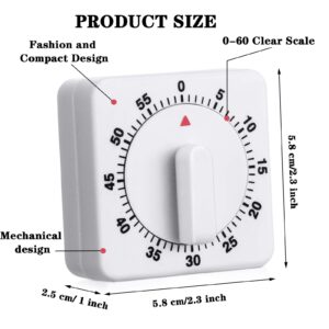 2 Pieces 60 Minute Kitchen Timer 1 Hour Visual Kitchen Clock Timer Mini Countdown Timer Loud Voice, Mechanical Timer for Kitchen, Homework, Exercise