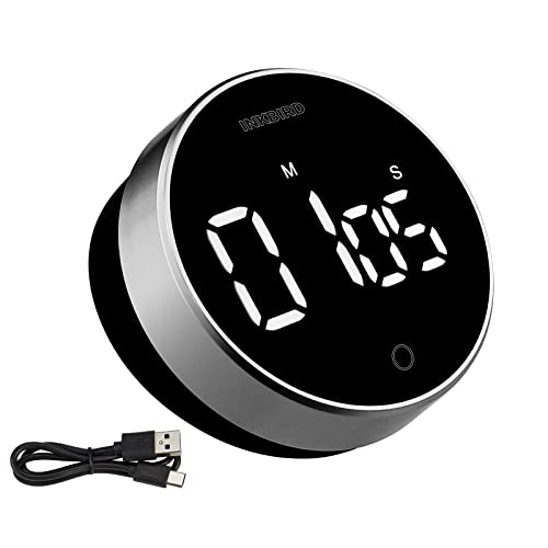 Kitchen Timer for Cooking, INKBIRD Digital Magnetic Rechargeable Timer, 3-Levels Alarm Productivity Timer for Classroom Office, Large LED Countdown Smart Timer IDT-01 for Kids, Adult, Kitchen, Teacher