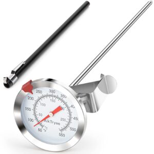 instant read meat thermometer deep fry thermometer oven thermometer with dial thermometer（10-290℃/50-550℉） for turkey bbq grill oil by aiktryee