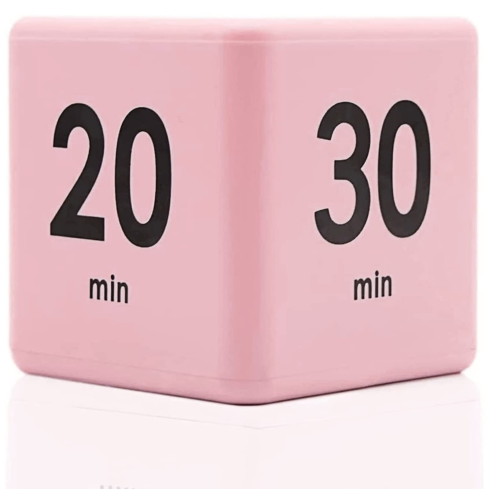 Cube Timer,Time Management Cube,Gravity Sensor Flip Timer 15-20-30-60 Minutes for Study,Kitchen Cooking,Workout,Yoga (Pink)