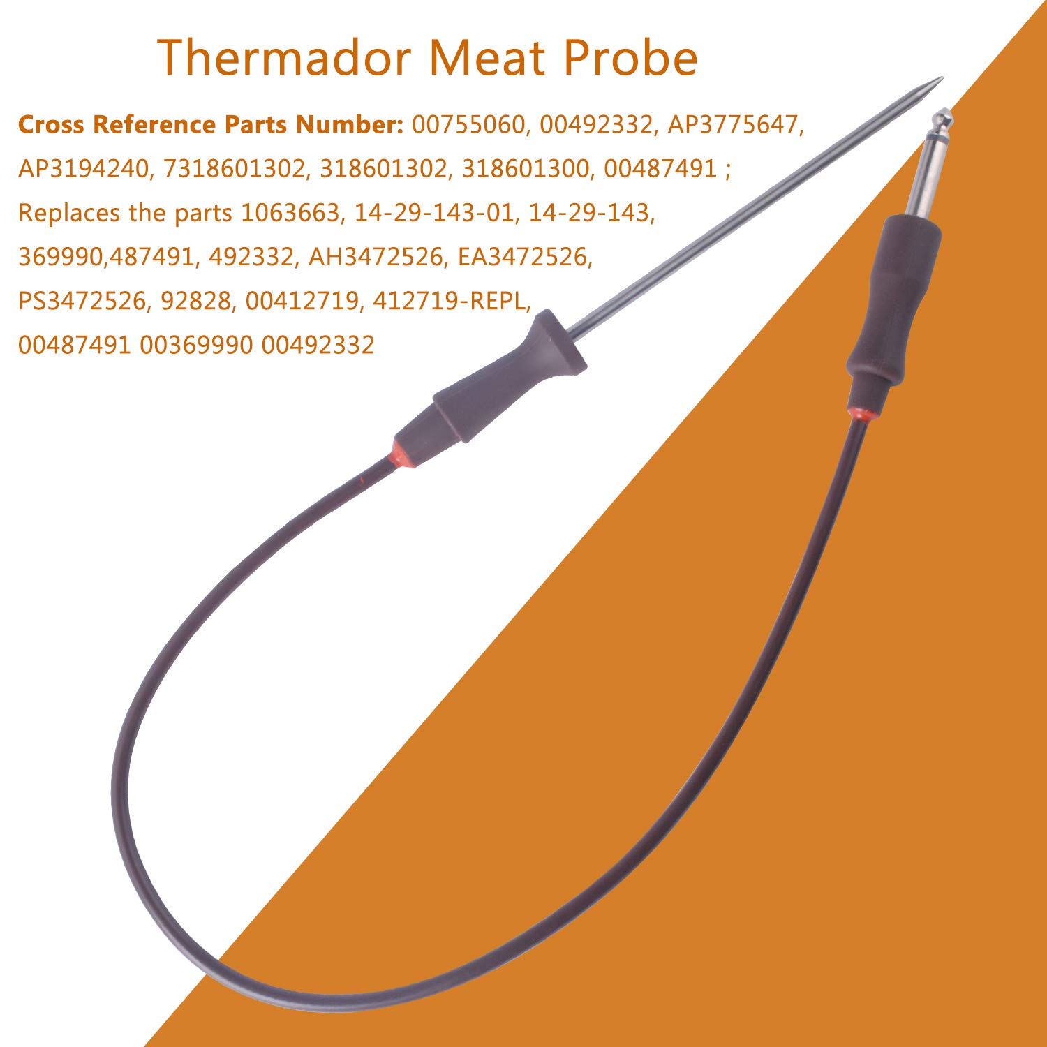 00755060 Meat Probe Thermometer Compatible with Thermador, Bosch, BSH Range Stove, Oven, Grill, Baker,Replace 492332 00492332