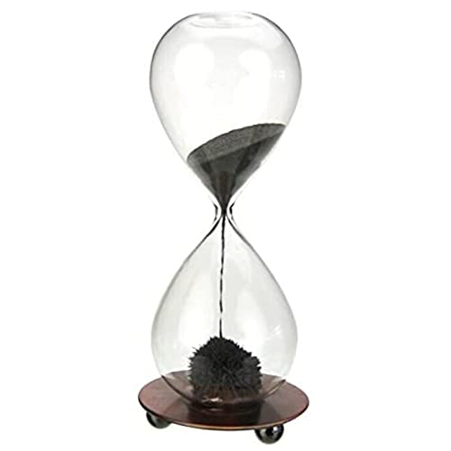 Z ZICOME Magnetic Hourglass Decorative Sand Timer with a Iron Base for Desk Decoration Black