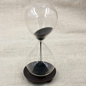 Z ZICOME Magnetic Hourglass Decorative Sand Timer with a Iron Base for Desk Decoration Black