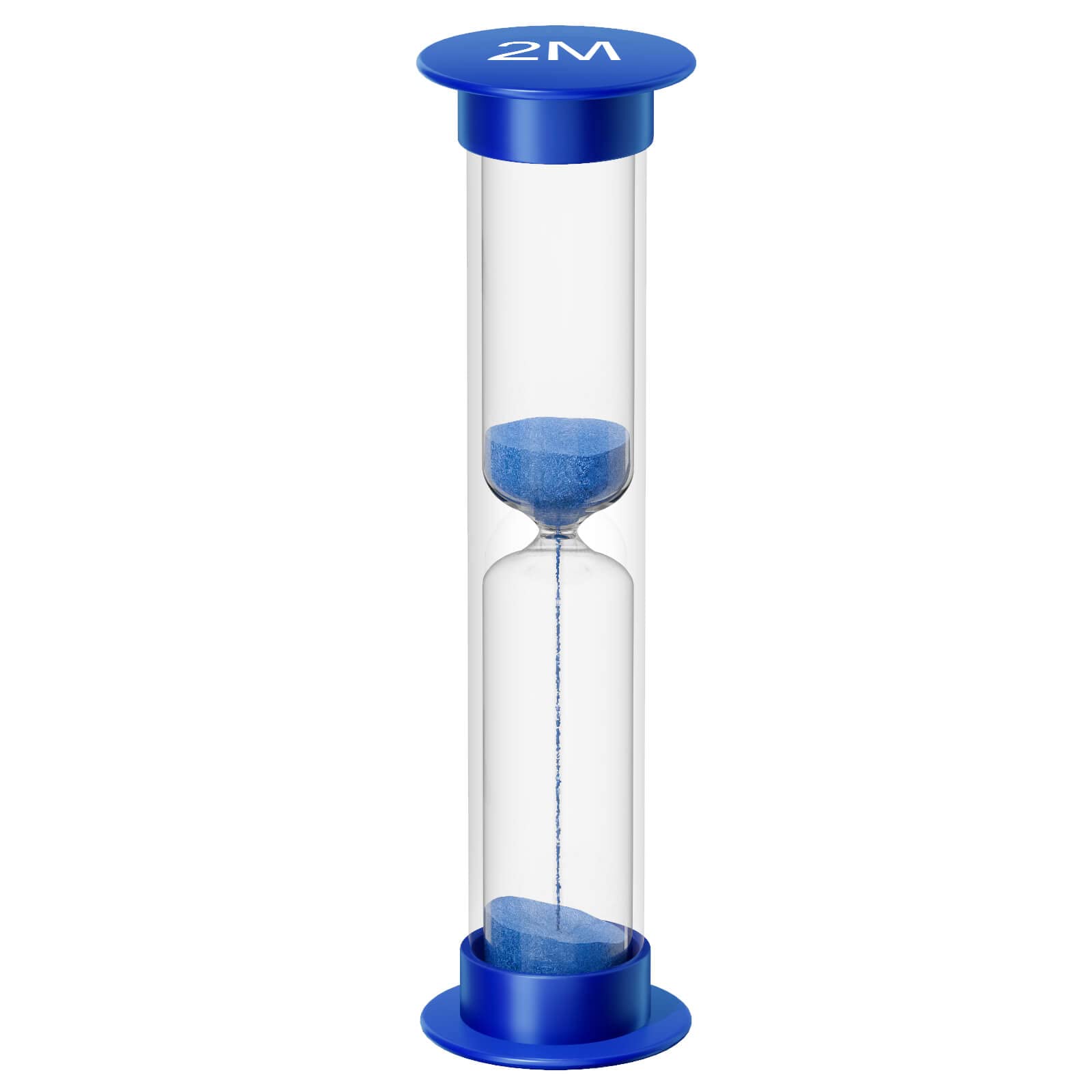 SuLiao 2 Minute Sand Timer for Kids, Colorful Hourglass Sand Clock 2 Minute, Small Sand Watch 2 min, Plastic Hour Glass Sandglass for Kids, Games, Classroom, Toothbrush Timer (Blue)