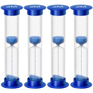 SuLiao 2 Minute Sand Timer for Kids, Colorful Hourglass Sand Clock 2 Minute, Small Sand Watch 2 min, Plastic Hour Glass Sandglass for Kids, Games, Classroom, Toothbrush Timer (Blue)