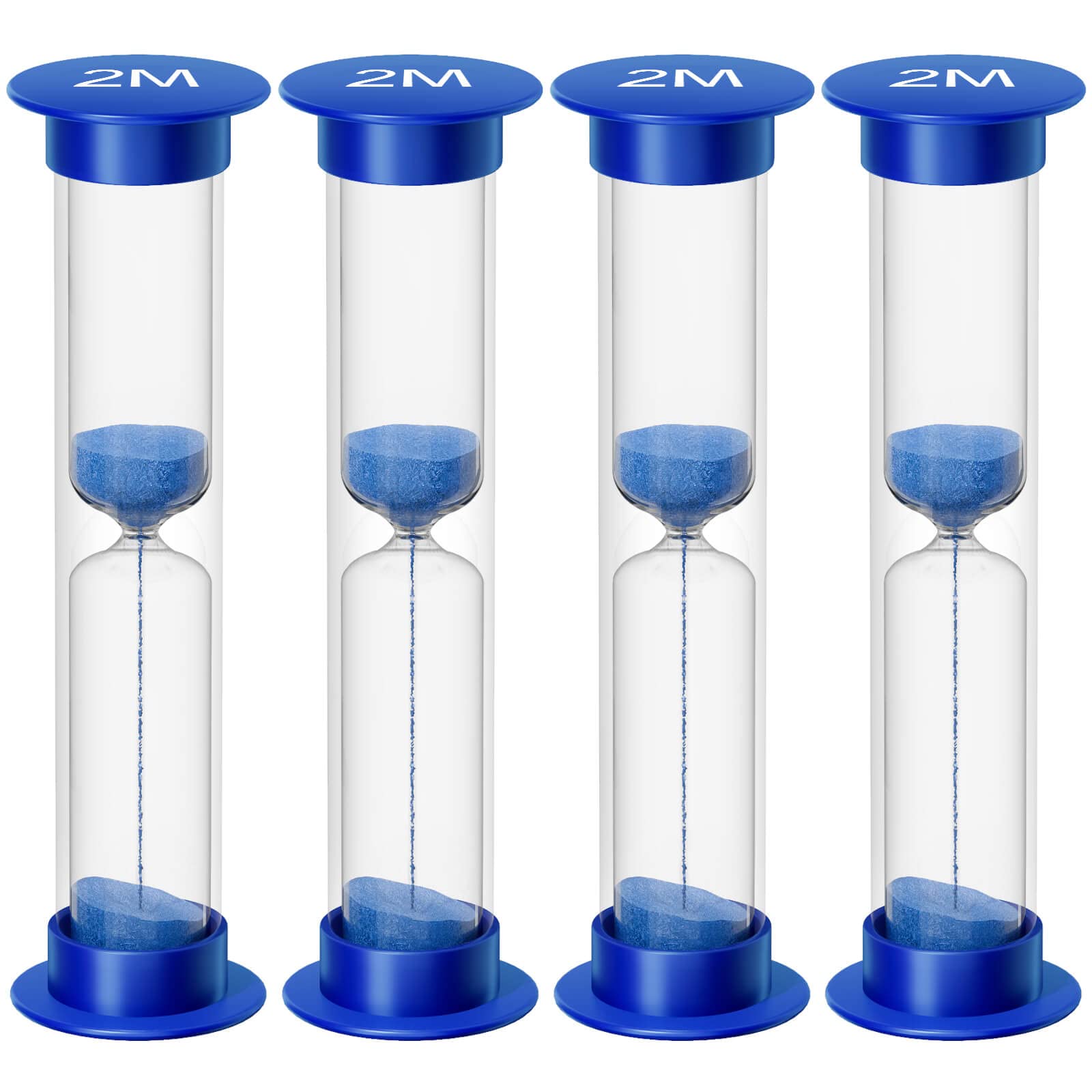 SuLiao 2 Minute Sand Timer for Kids, Colorful Hourglass Sand Clock 2 Minute, Small Sand Watch 2 min, Plastic Hour Glass Sandglass for Kids, Games, Classroom, Toothbrush Timer (Blue)