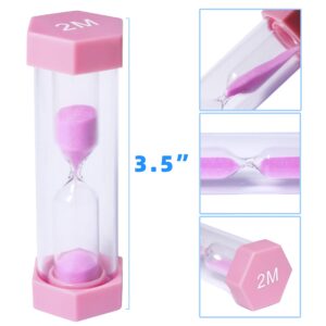 PROLOSO 6 Pcs Colorful Sand Timers Set Platic Sandglass Hourglass Sand Clock Timer 30sec/ 1min/ 2mins/ 3 Minutes/ 5 Minute/ 10mins for Kids Games Classroom Home Office Kitchen