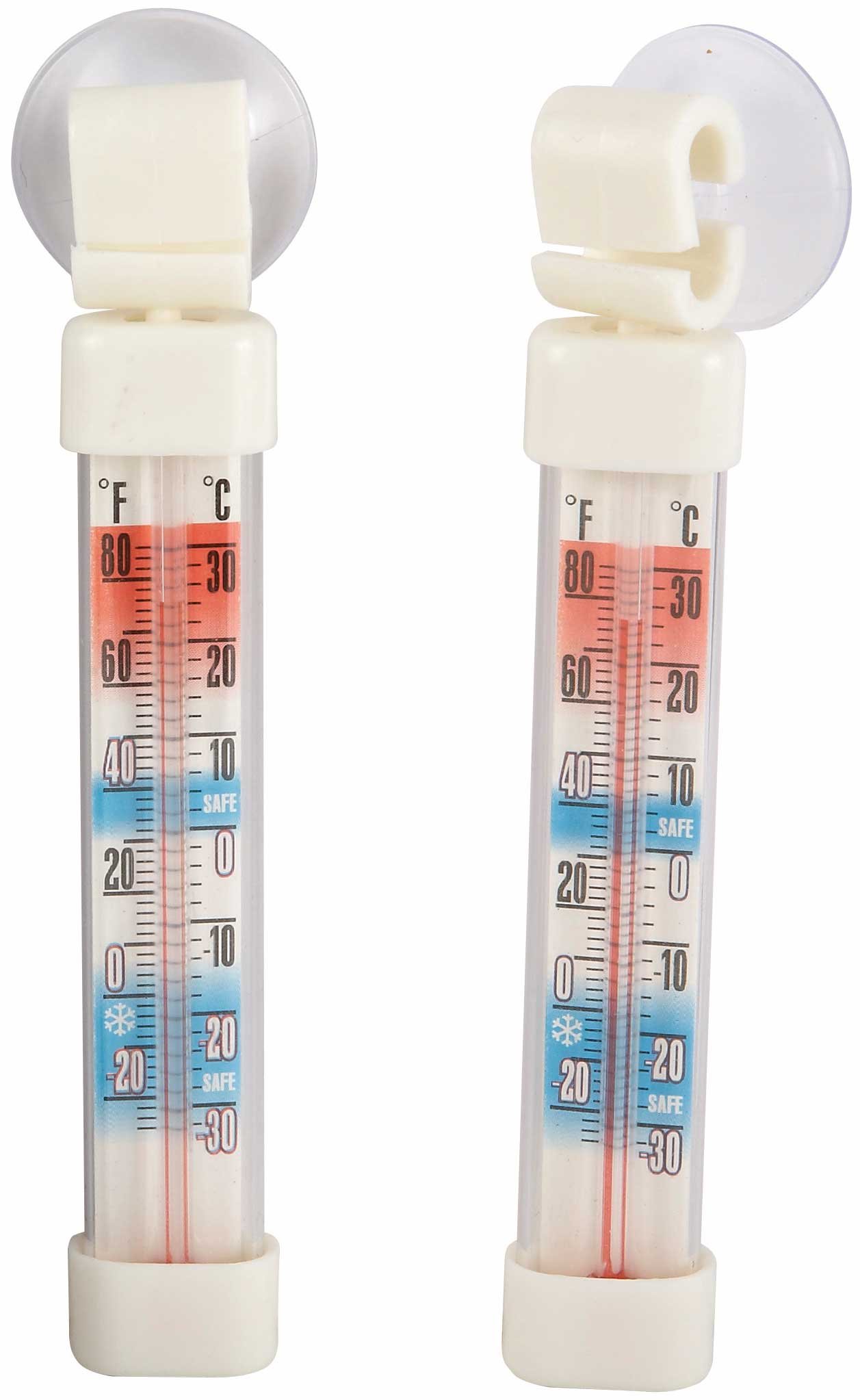 Winco Refrigerator/Freezer Thermometers with Suction Cups, 2-7/8-Inch by 5/8-Inch, 2-Pack