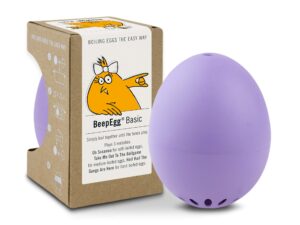 beepegg basic purple – egg timer for boiling eggs – musical egg cooker for soft, medium, hard boiled eggs – food safe – singing floating egg timer – egg cooker for 3 levels of doneness - brainstream