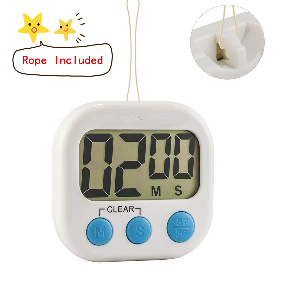 Digital Kitchen Timer, Big Display Screen, Loud Alarm, Strong Magnetic Backing Stand, Cooking Baking Kids Classroom Teacher Game Timers, Minute Seconds Count Up Countdown and Simple Operation(4 Pack)