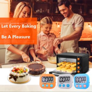 Digital Kitchen Timer, Big Display Screen, Loud Alarm, Strong Magnetic Backing Stand, Cooking Baking Kids Classroom Teacher Game Timers, Minute Seconds Count Up Countdown and Simple Operation(4 Pack)